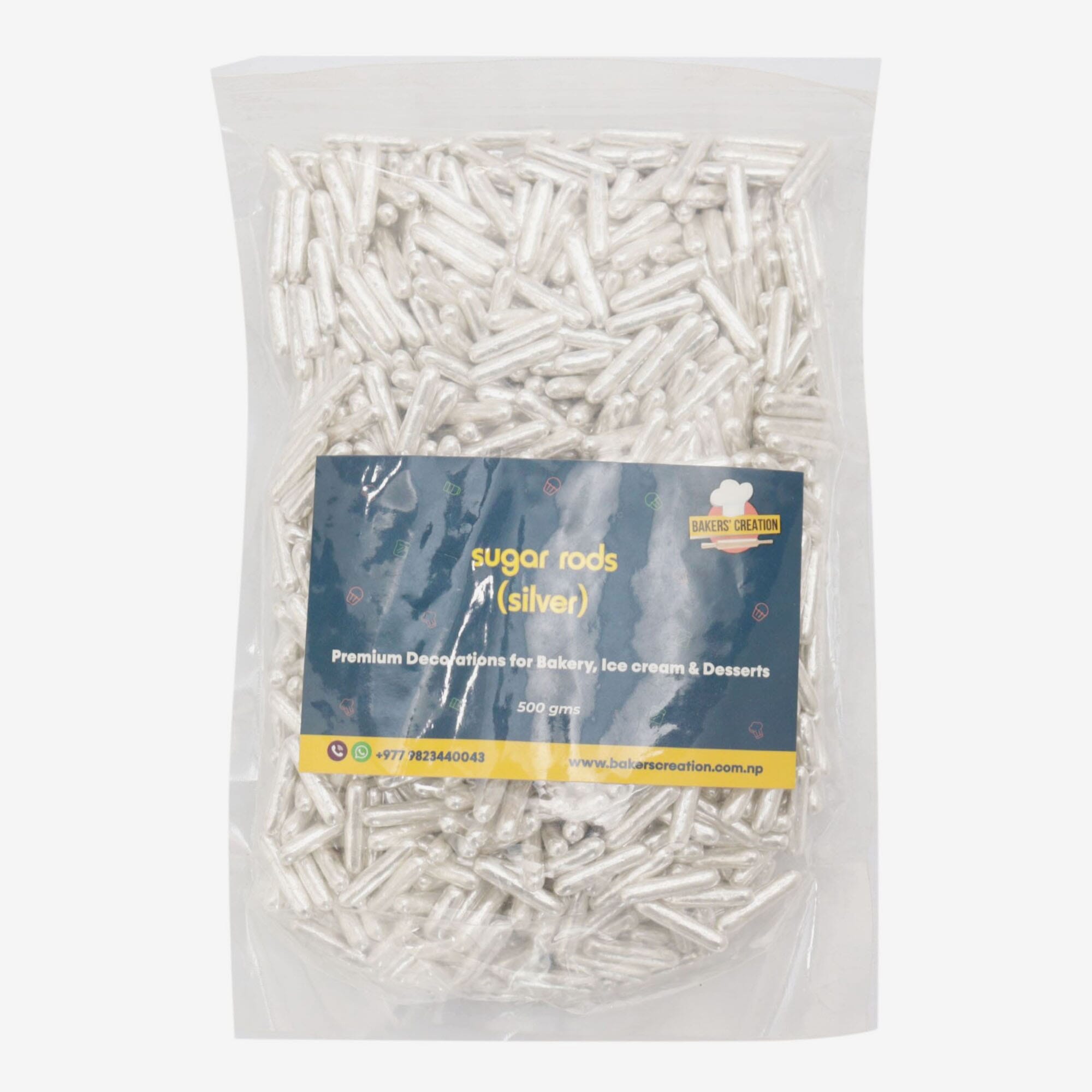 Bakers' Creation Silver Sugar Rods (Cake Sprinkle /Cake and Dessert ...