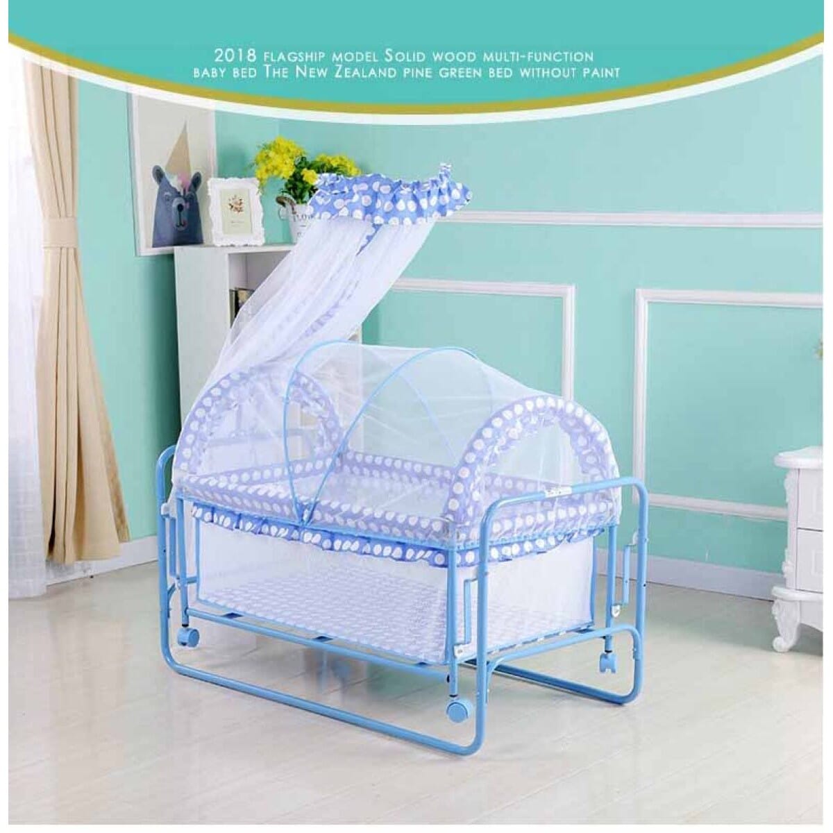 2 In 1 Rocking Baby Cribs Bed Baby Swing Cradle Cot Bed | Daraz.com.np