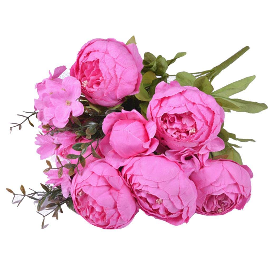 Stems Flower of Artificial Rubber and Cotton Material Silk Pink Peonies ...