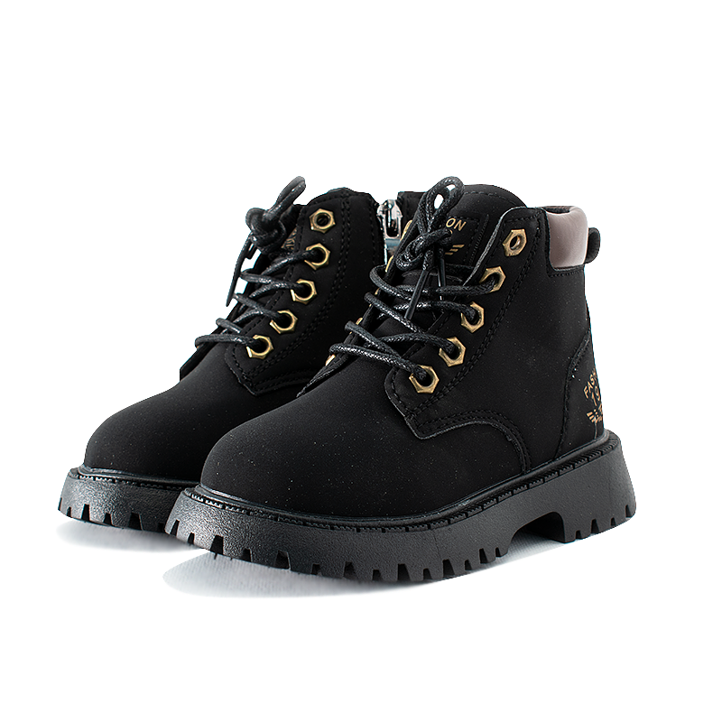 Kids Ankle Length Lace Up Black Boots | Daraz.com.np