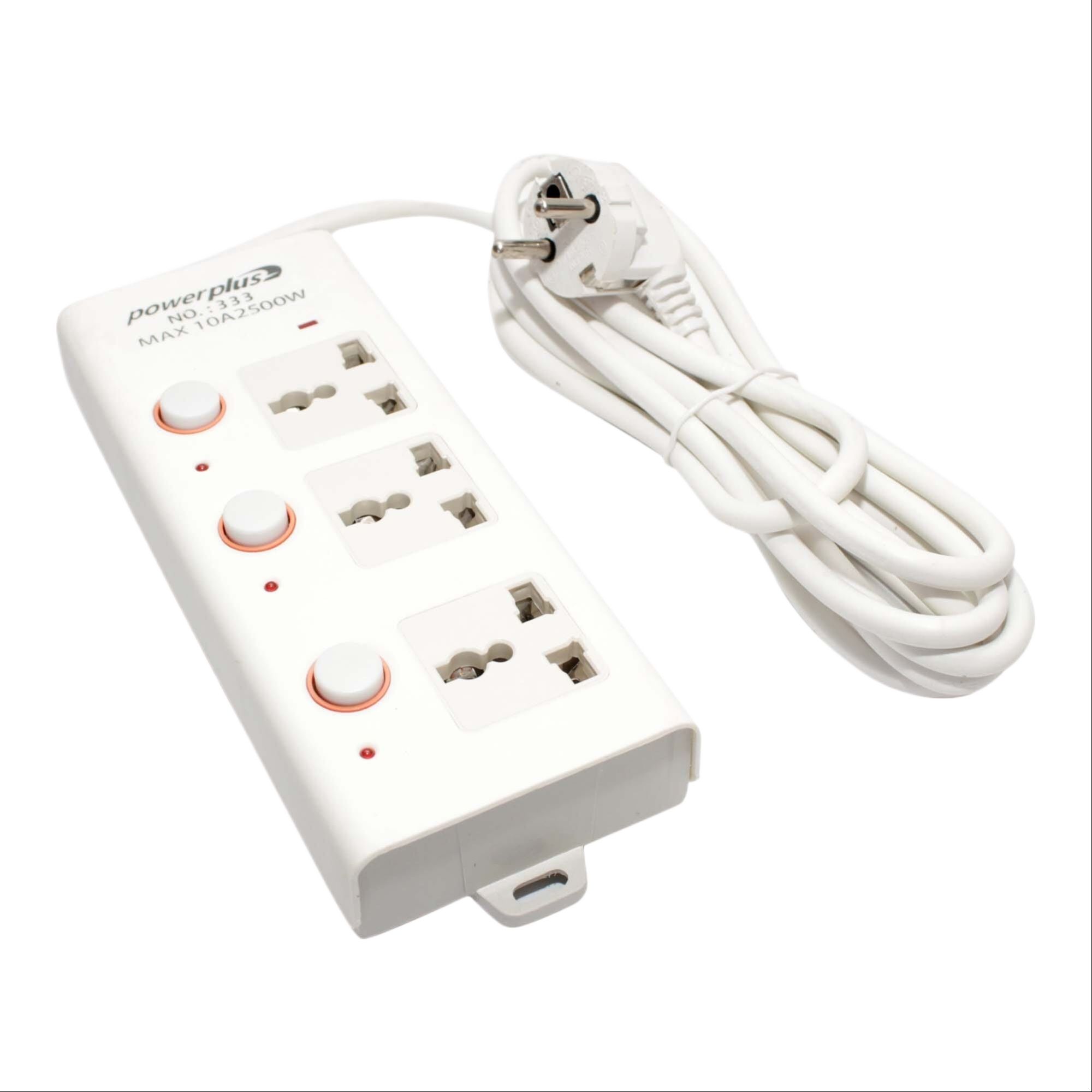Heavy Duty Surge Protector 16A 2500W(max) Individual Switch 3 Pin Socket Extension Multiplug ...