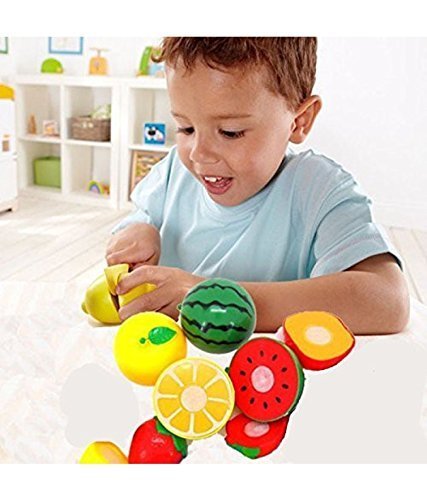 MUSKAN TOYS Realistic Sliceable 10 Pcs Fruits Cutting Play Toy Set ...