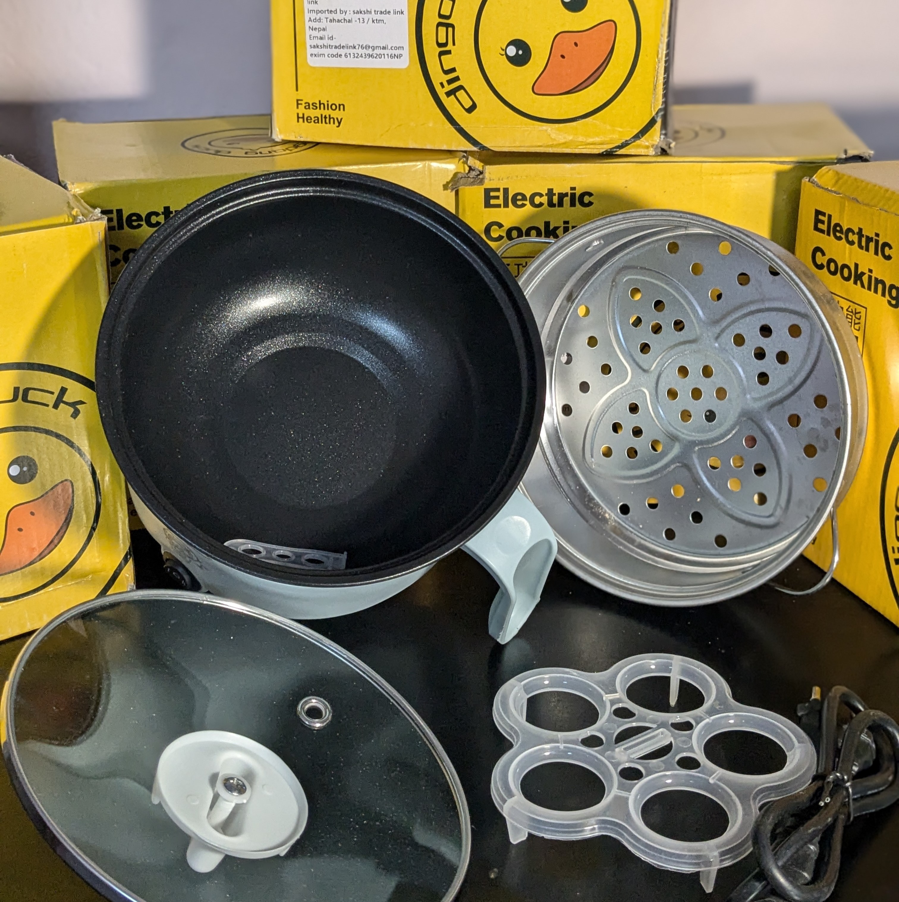 MTS Multifunctional Cooking Electric Pot Electric Cooking Pot, Rapid Noodles Maker, 1.8L Non ...