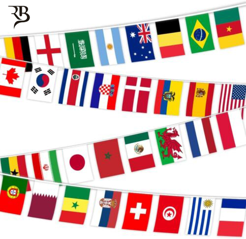 World Cup 2022 String Flag Bunting, 32 Countries Flags World Flags ...