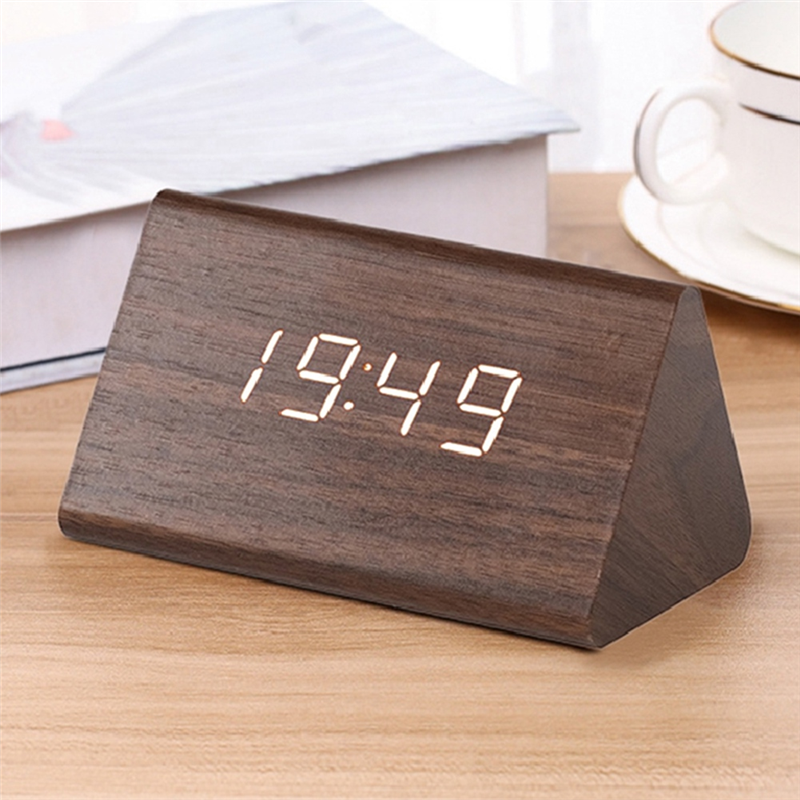 Wooden Clock Multifunctional LED Electronic Alarm Clock,D | Daraz.com.np