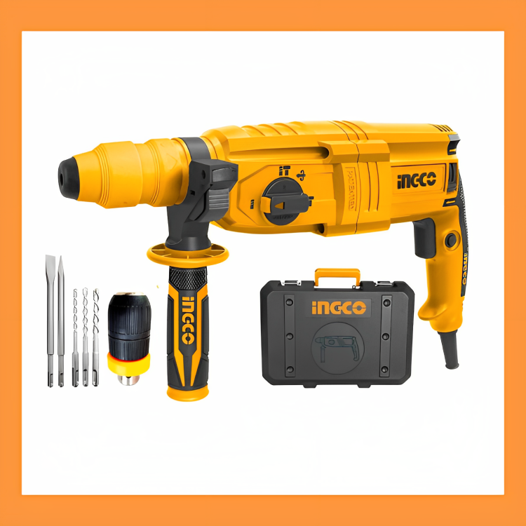 INGCO 800W SDS plus Rotary Hammer With 3 drills and 2 Chisels for ...