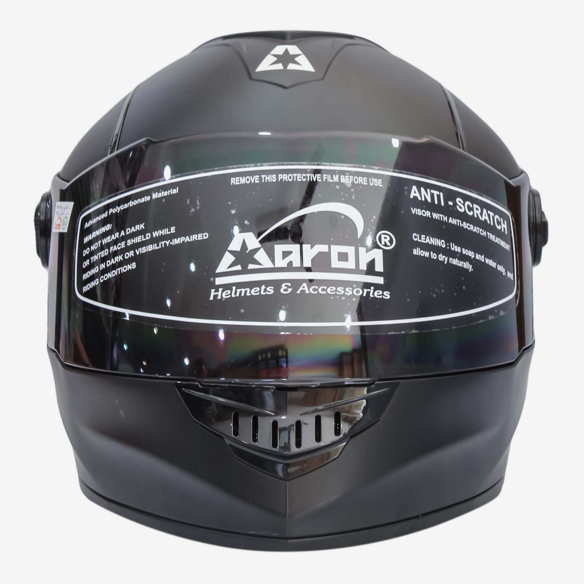 Aaron Alfa Plain Black Full Face Helmet | Daraz.com.np