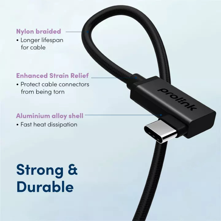 Prolink Combo Pack E-Mark Chip 100W USB C-C PD USB 3.2 Nylon Braided 2M ...