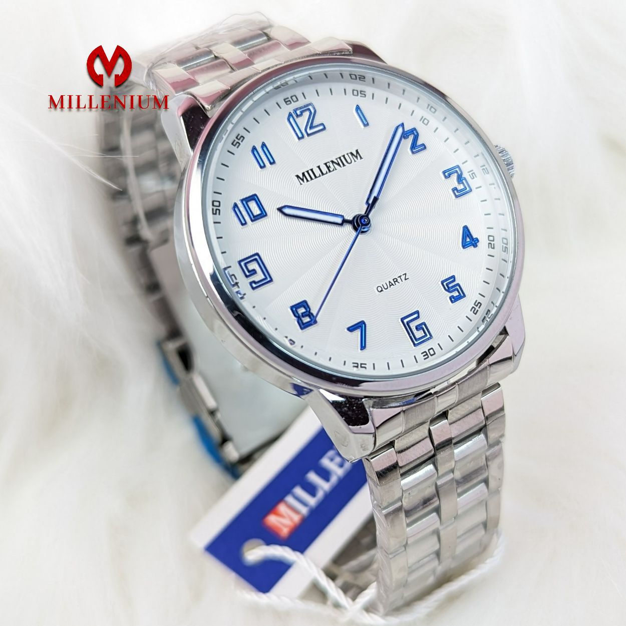 Millenium Luxury Numeral Index Stainless Steel Watch For Men - Silver ...