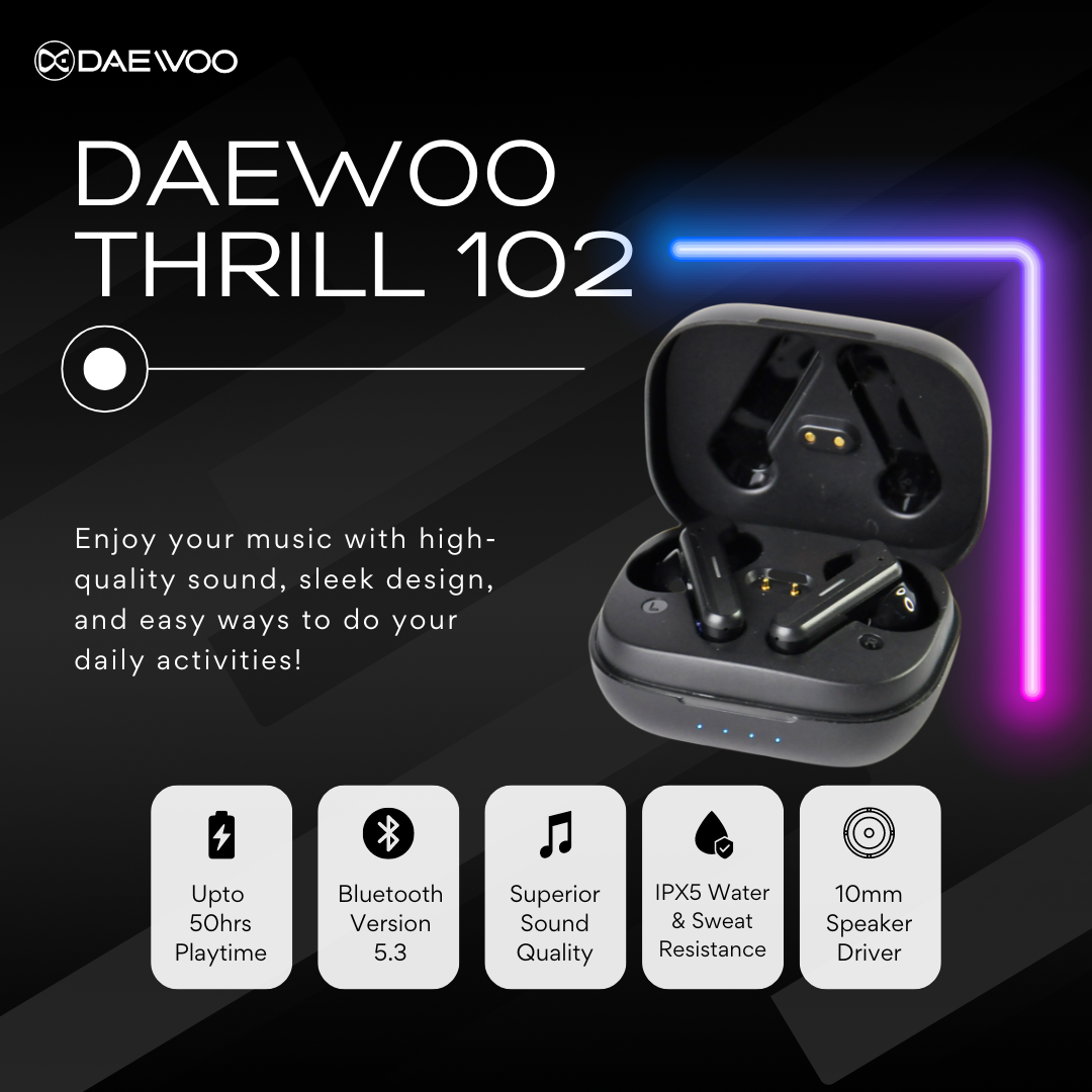 Daewoo Thrill 102 Earbuds | 50Hr Playtime | Bluetooth 5.3 | High Bass ...