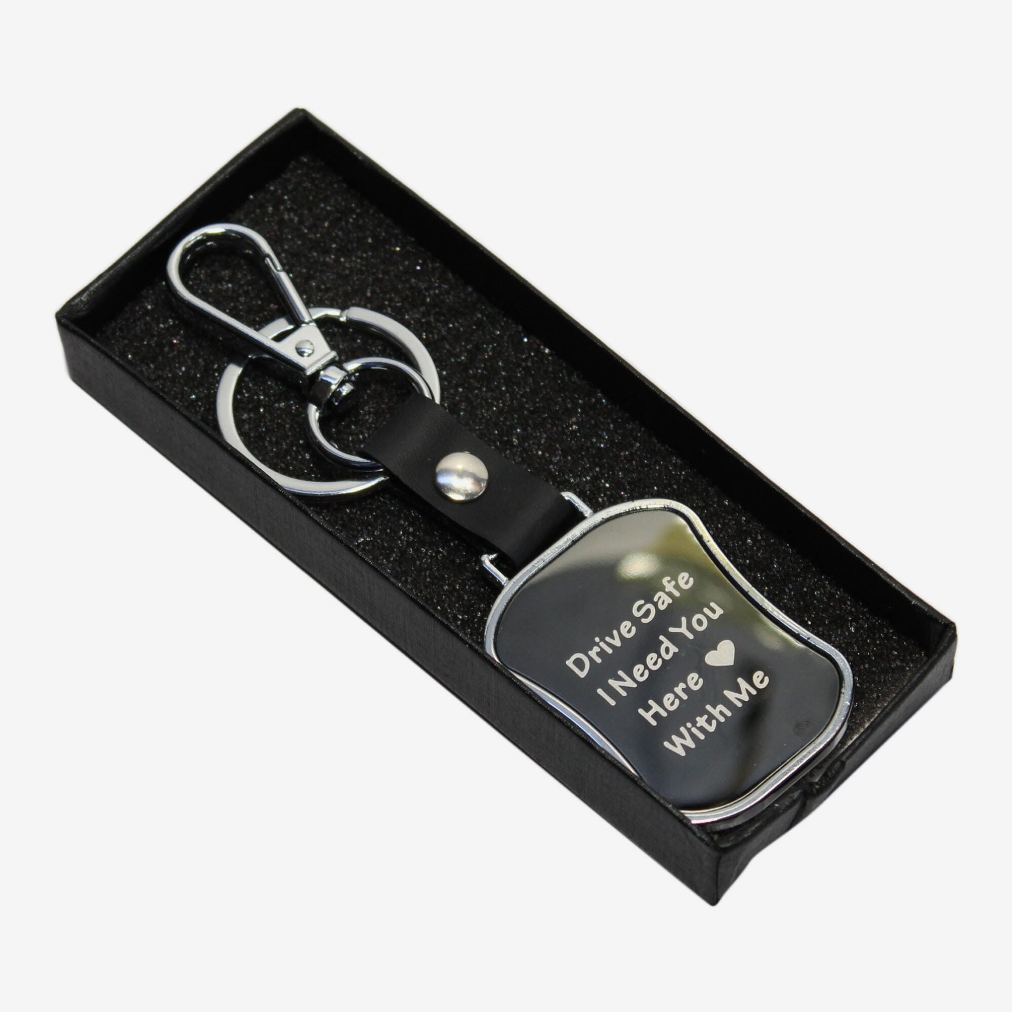 Drive Safe I Need You Here With Me Written Metal Keychain/Key Ring ...