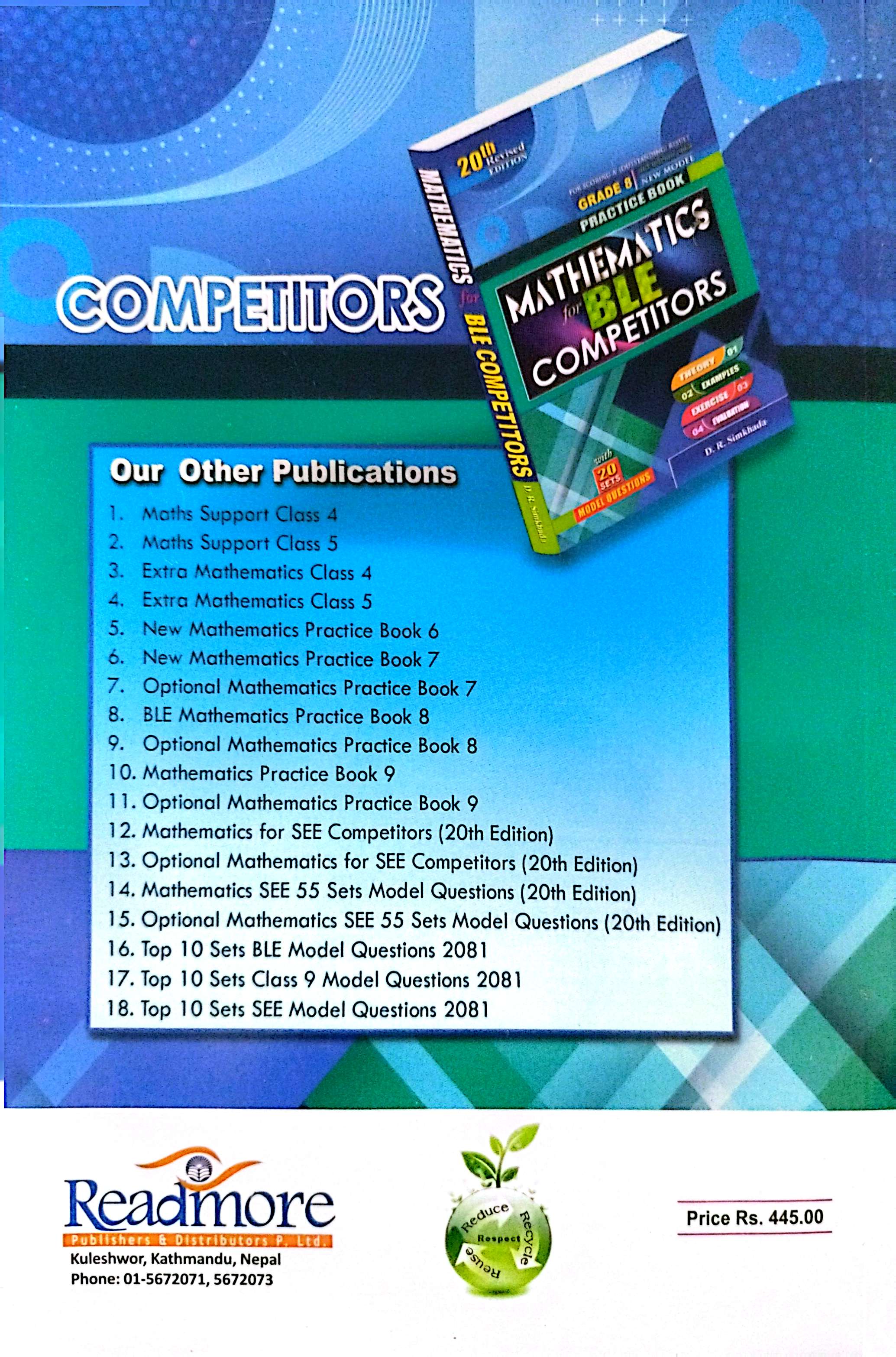 BLE Class 8 Math Practice Book - Grade VIII Mathematics Practice Book ...