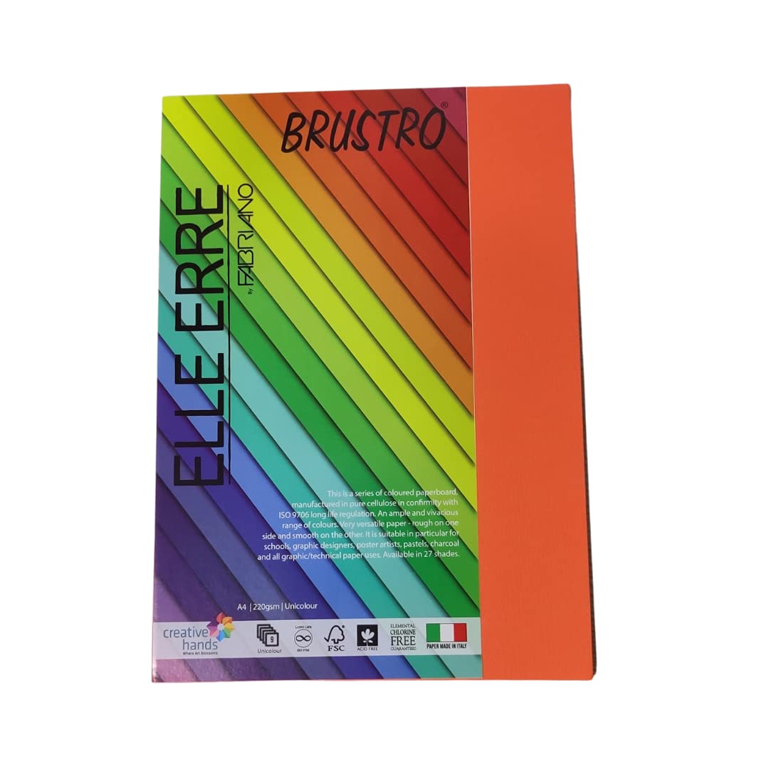 Brustro Elle Erre Coloured Card Stock Craft Paper A4 Size 220 GSM Pack ...