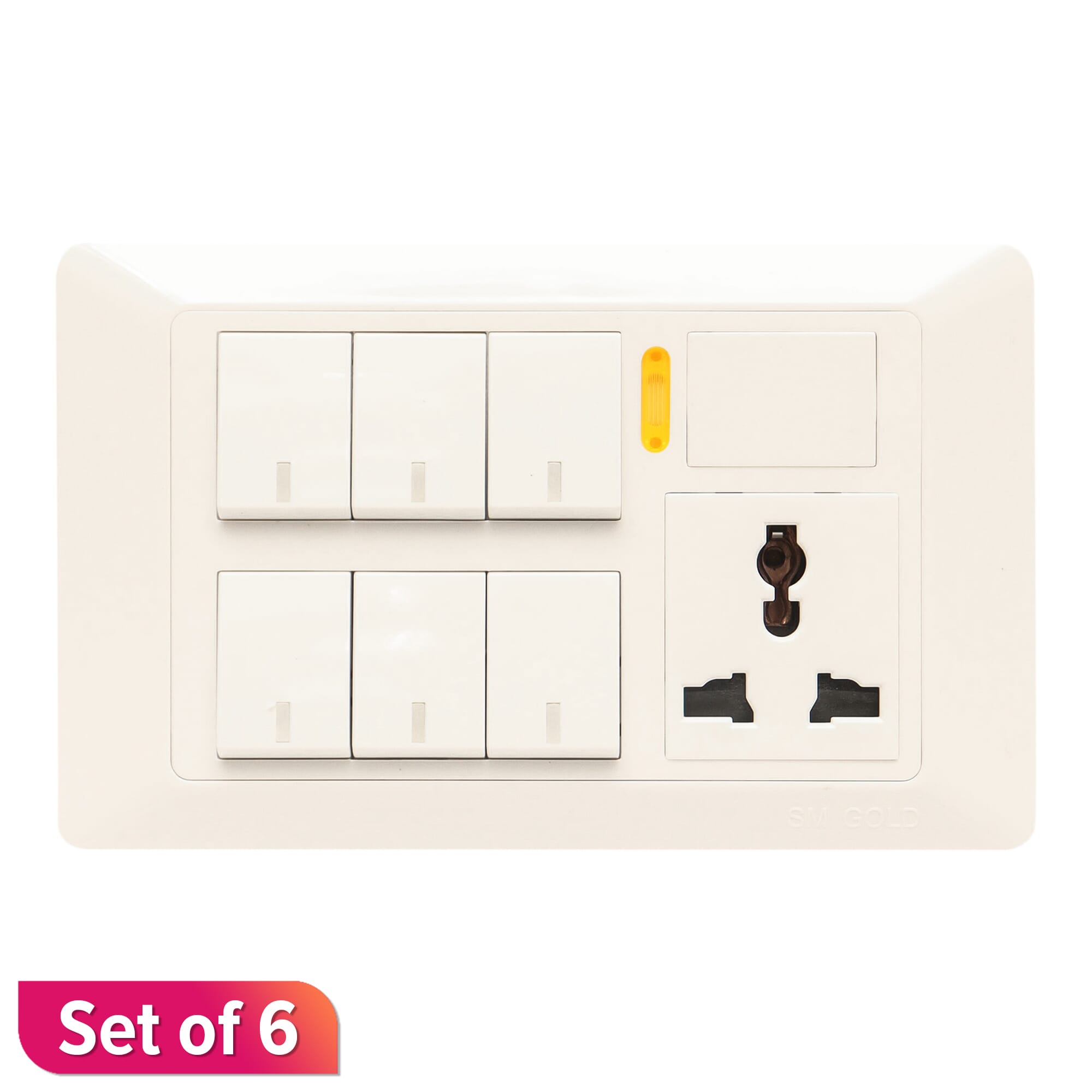 White Plastic 6 Plus Socket Set Of 6 | Daraz.com.np