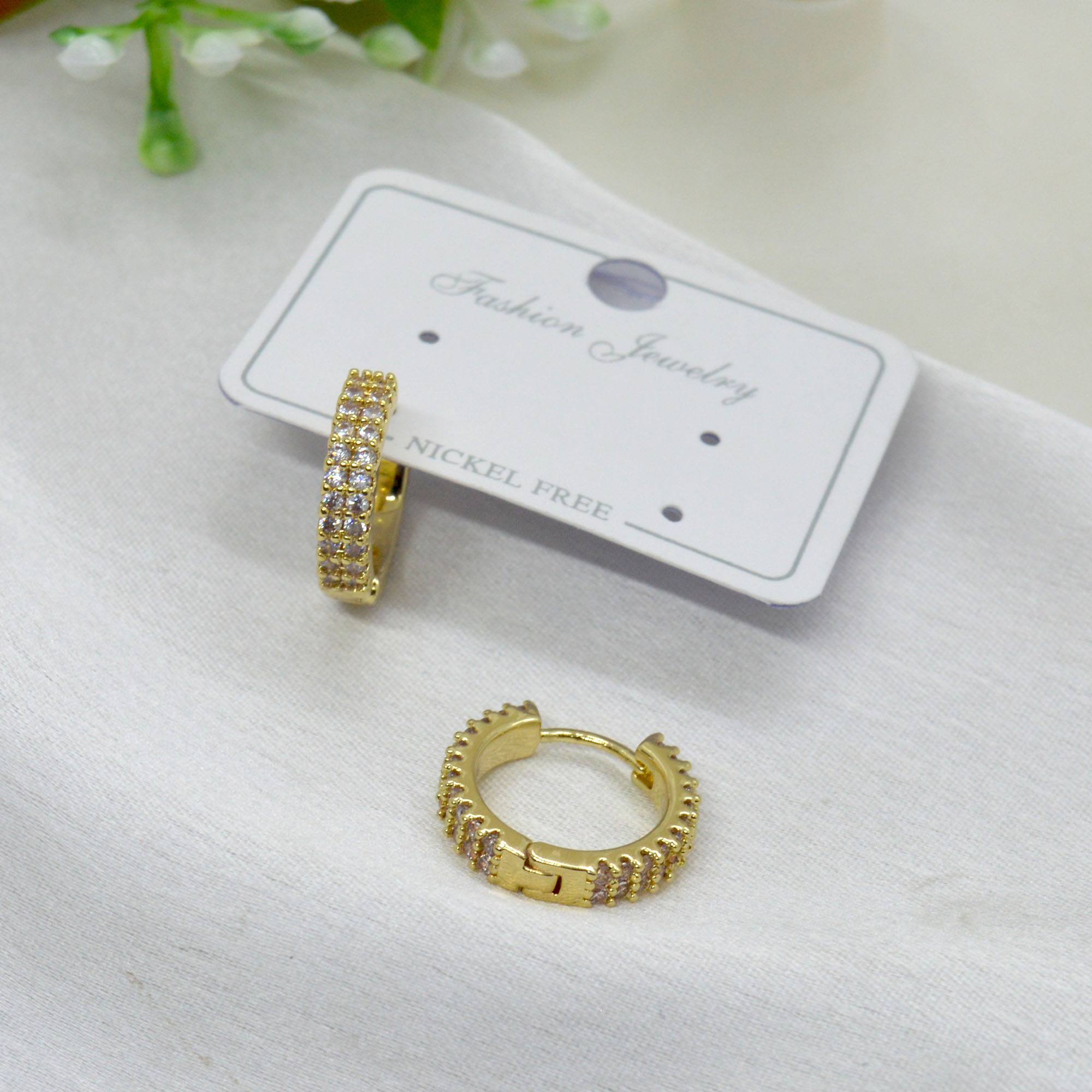 Jewels of Nepal CZ Full Stone Studded Juli Earrings For Women | Daraz ...