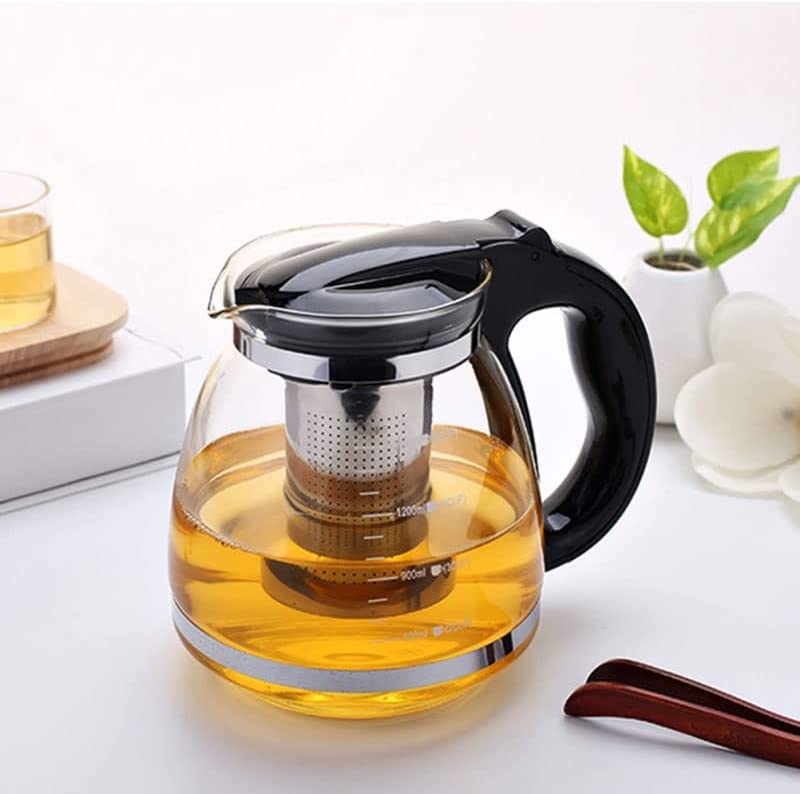 Teapot Tea Glass Kettle Infuser Stainless Steel Filter Teaware Maker ...