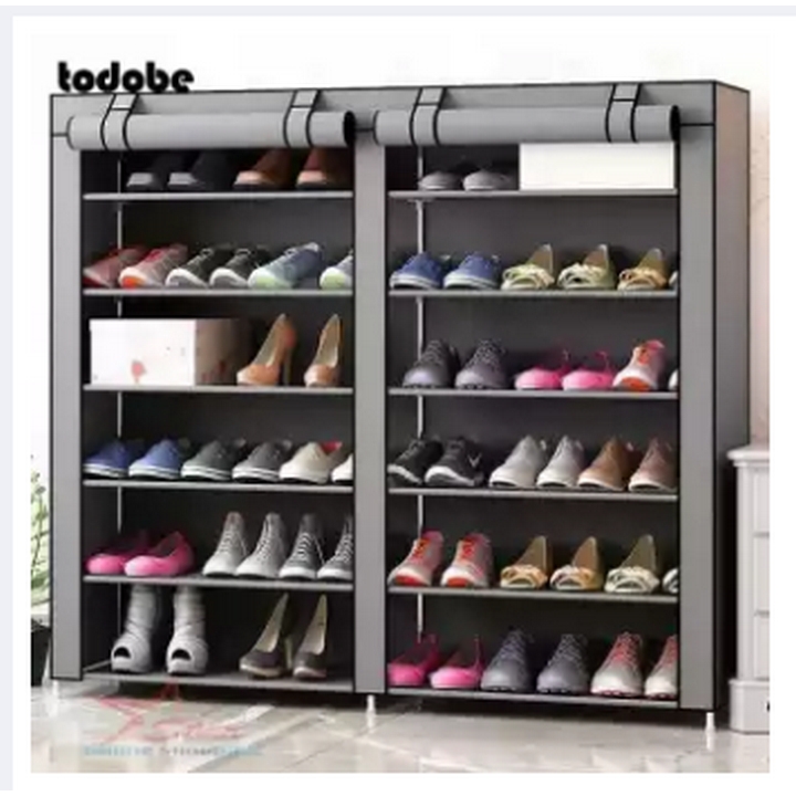 Double Layers Portable And Folding Shoe Rack - (120 X 30 X 108 Cms ...