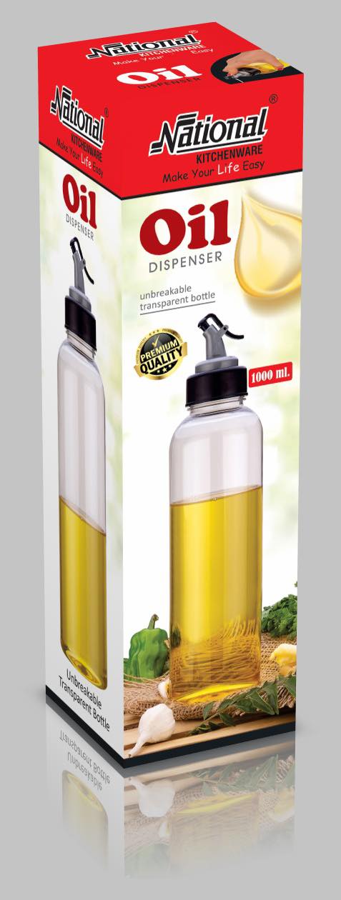 National Unbreakable Transparent Oil Dispenser Bottle 1 Liter SKU-104 ...