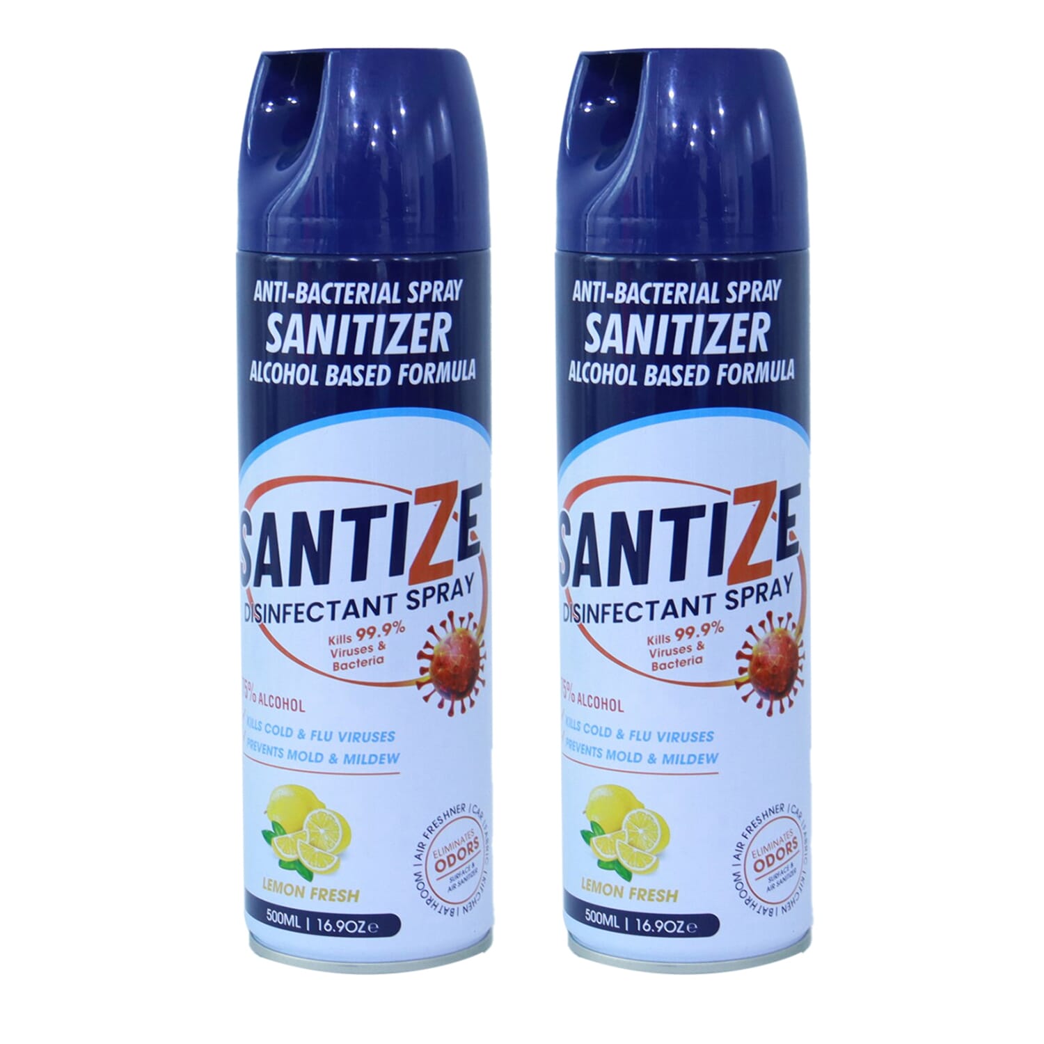 Disinfection spray pack of 2 with refreshing lemon fragrance for ...