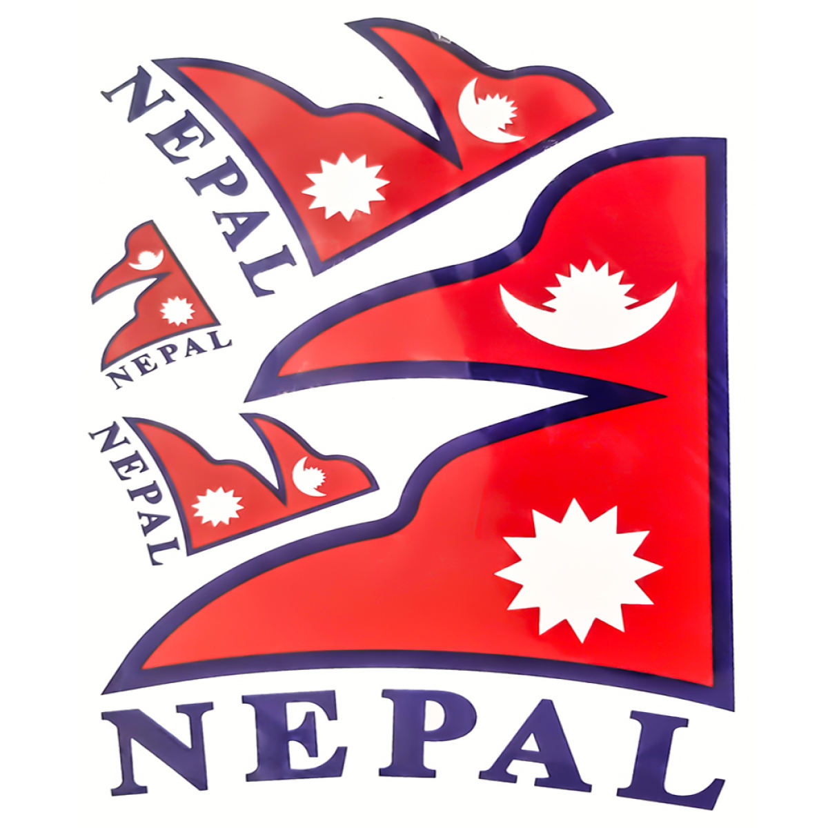 1 Pcs Nepali Flag Sticker For Motorcycle ,Wall, Furniture Stickers ...