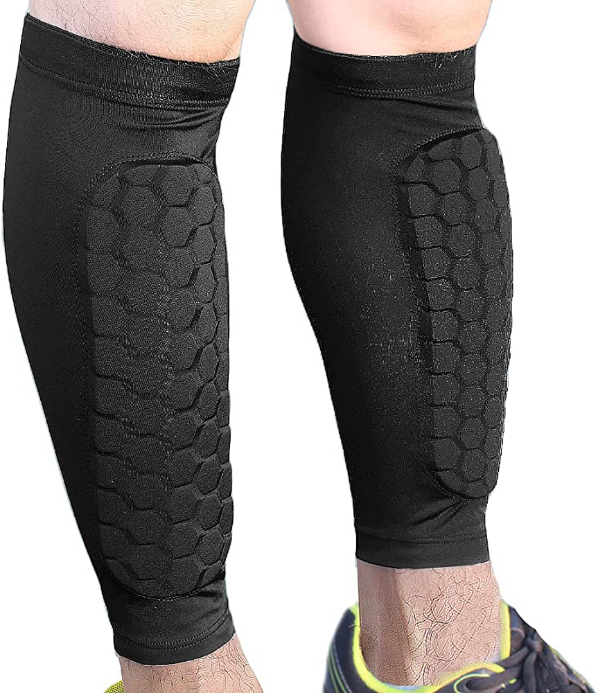 Football, Futsal Leg and Shin Guard Honeycomb 1 Pair | EVA Sponge Anti ...