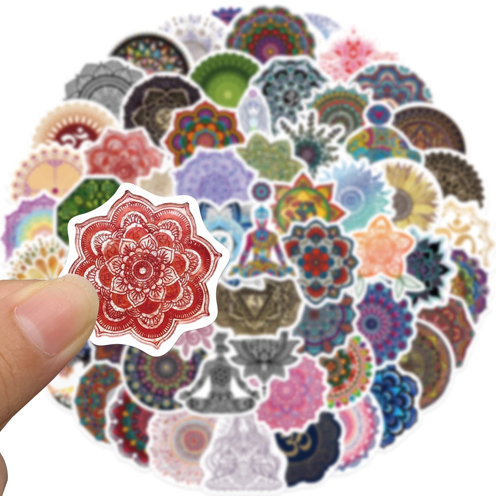 Artsy Home 25/50 Pieces Beautiful Flower Mandala Stickers for Laptops ...