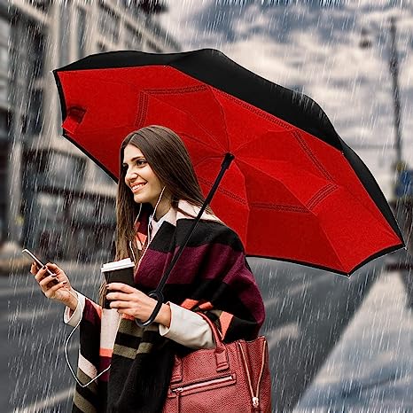 Multicolor New Unique C Shape Handle Double Layer Folding Inverted ...