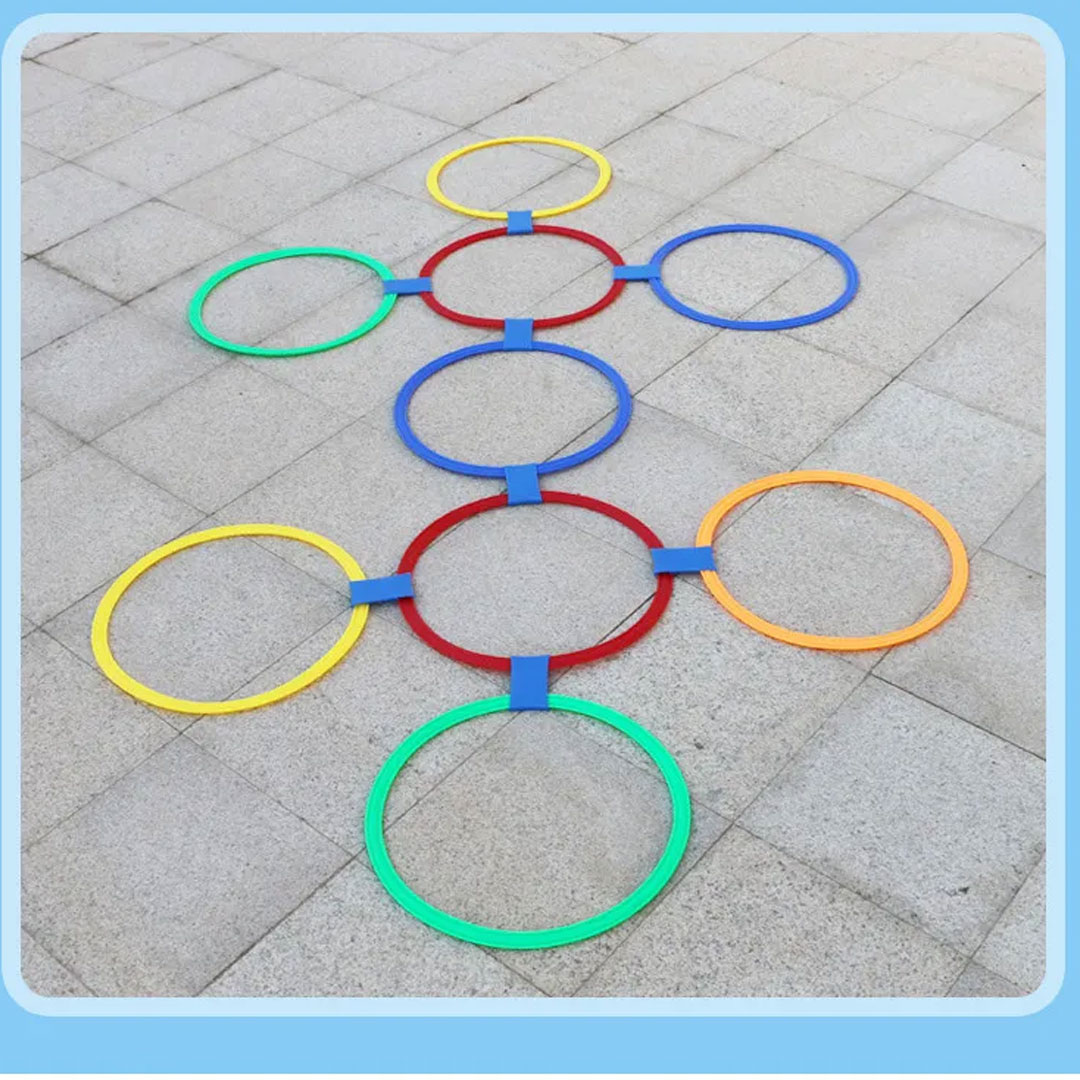 Hopscotch Ring 10 Hoops 10 Buckles For Kids Indoor & Outdoor Play ...