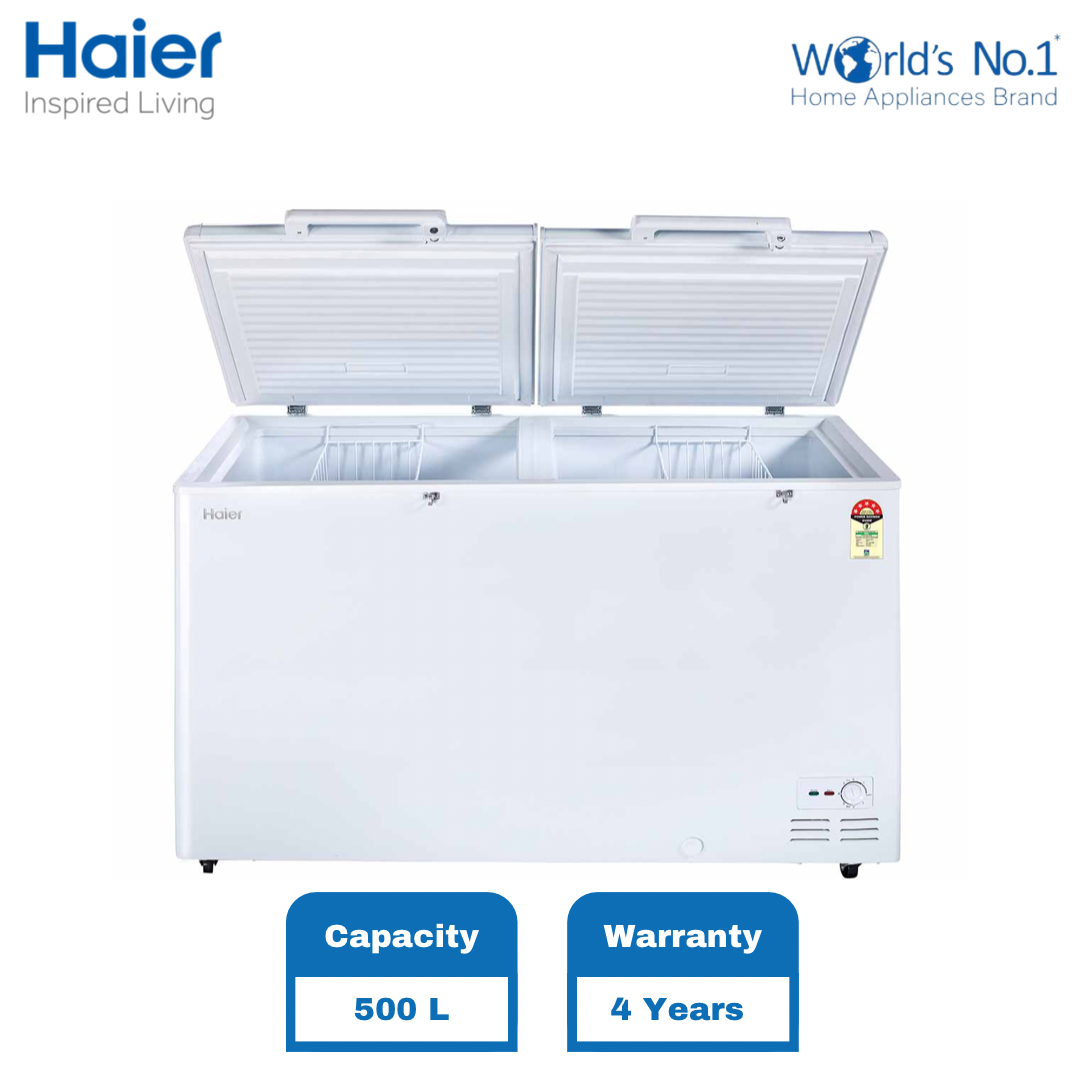 Haier 5-Star 500 Liters Hard Top Convertible Double Door Chest Freezer ...