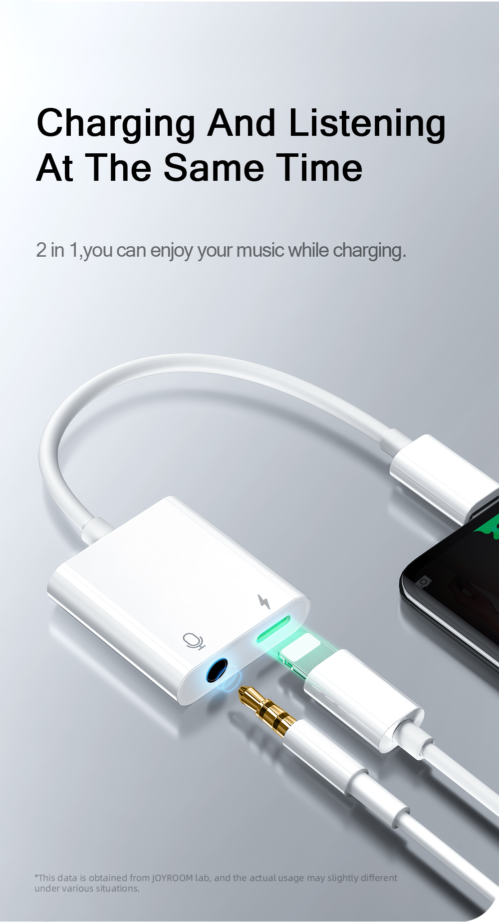 JOYROOM S-Y105 Lightning to 3.5mm + Lightning Adapter – Audio ...