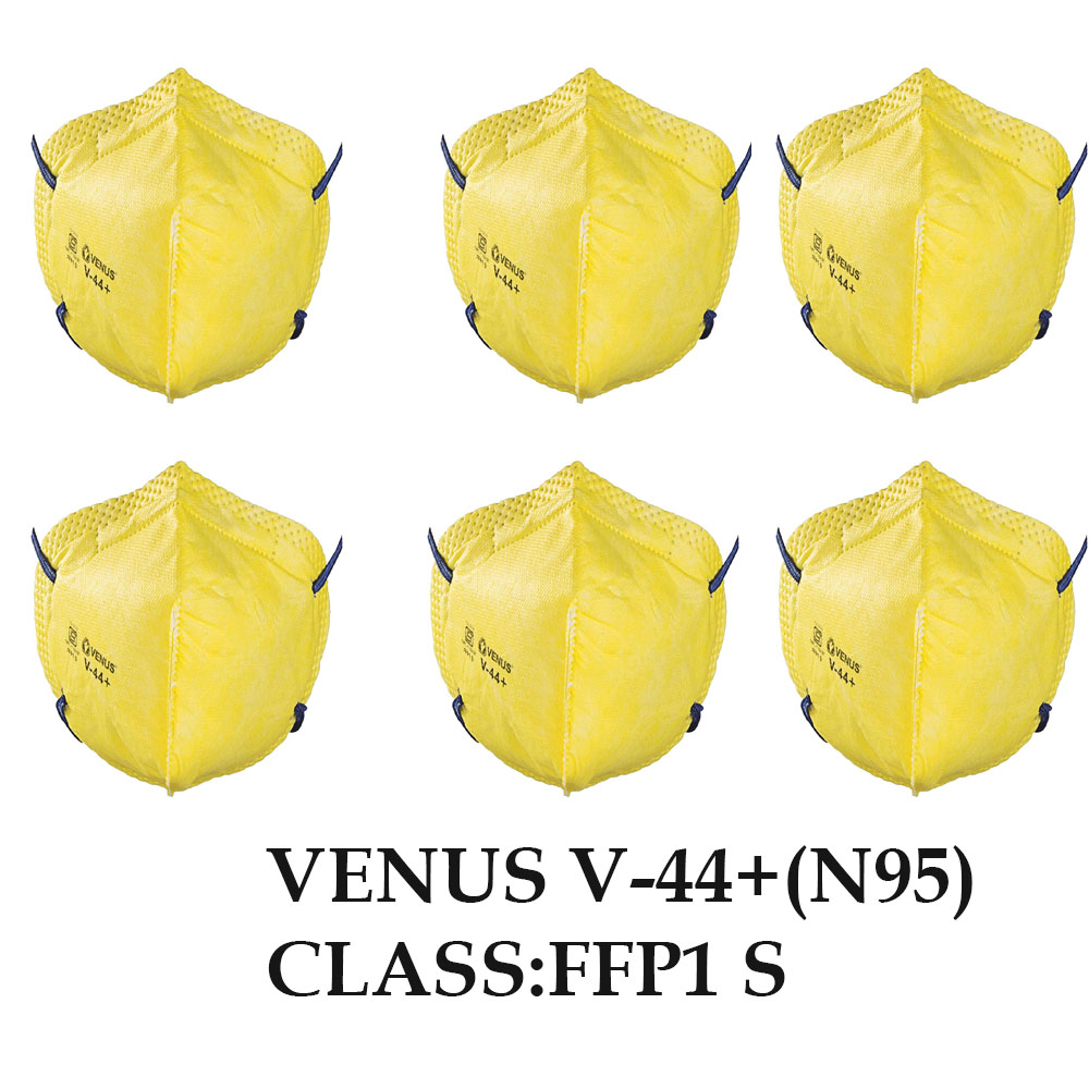 Venus v44+ FFP1S Anti Pollution ISI Approved Mask and Respirator( Pack ...