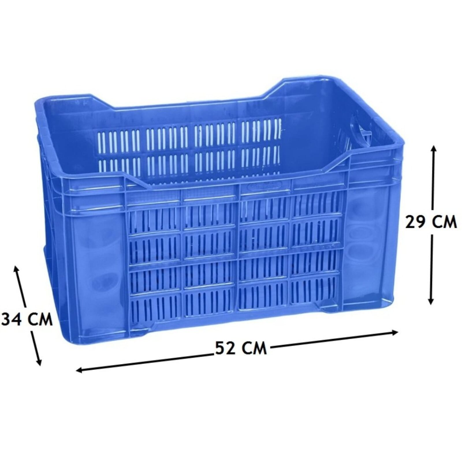 Blue Plastic Multipurpose Rectangular Crate Storage Organizer | Daraz ...
