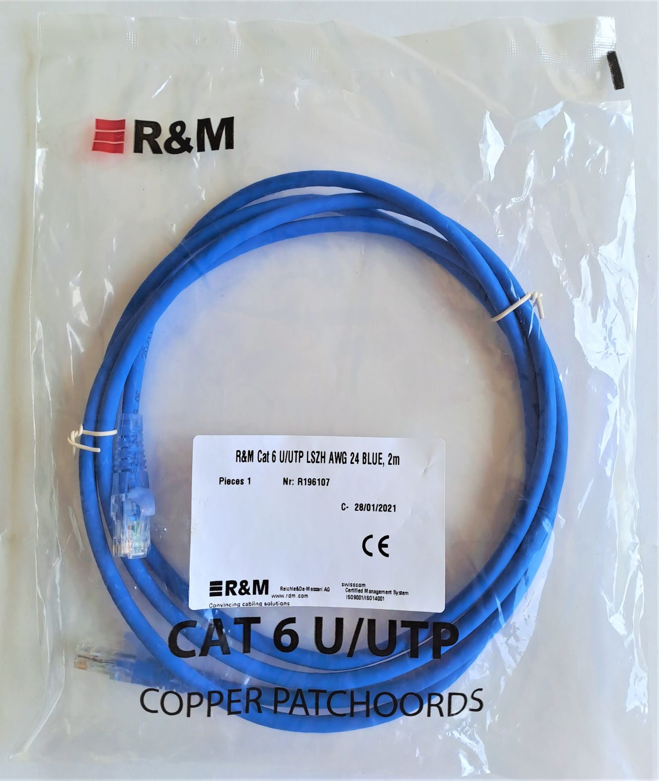 R&M Patch Cord, Cat 6, U/UTP, 4P, LSZH, 2M | Daraz.com.np