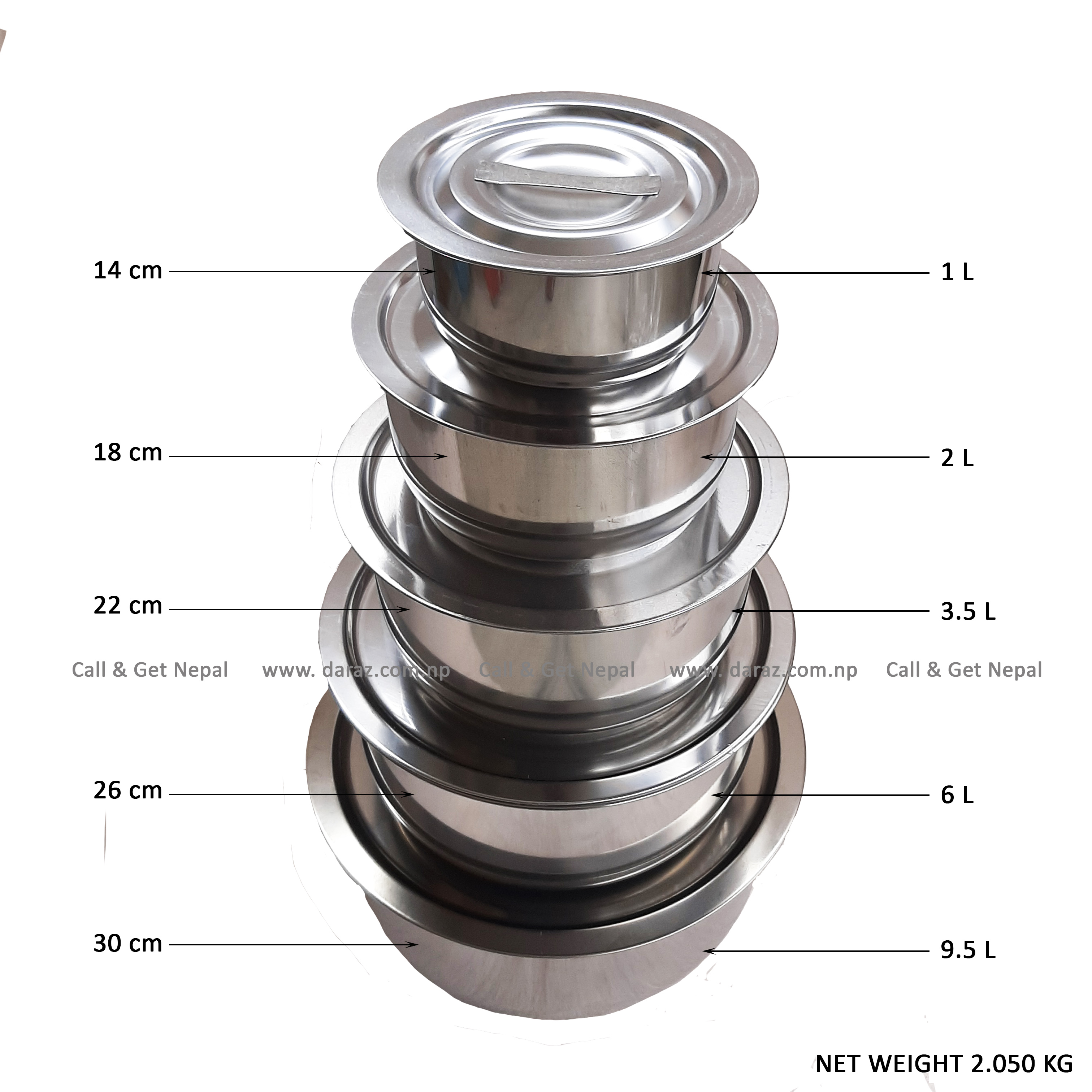 Stainless Steel Multipurpose Stock Pot Storage Pot Cookware Set | Steel ...