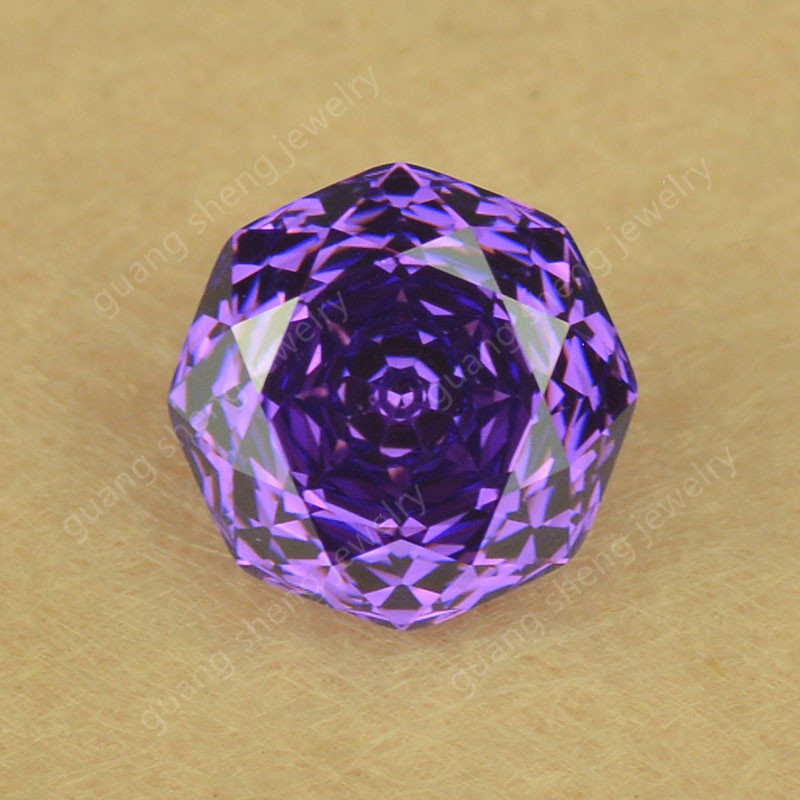 Excellent Amethyst Color Octagon Shape Millennium Rose Cut Cubic ...