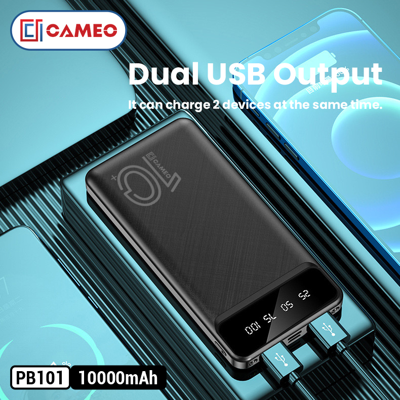 Cameo PB101 10000 mAh Slim Powerbank with LED Torch Charging Type C and ...