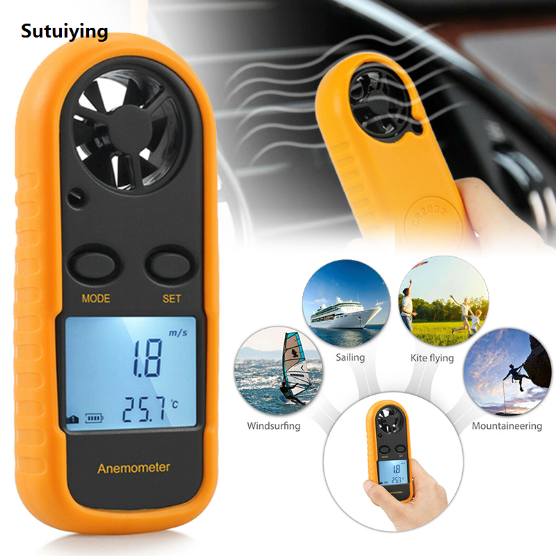 Sutuiying GM816 Digital Anemometer Wind Speed Gauge Mini Air Velocity ...