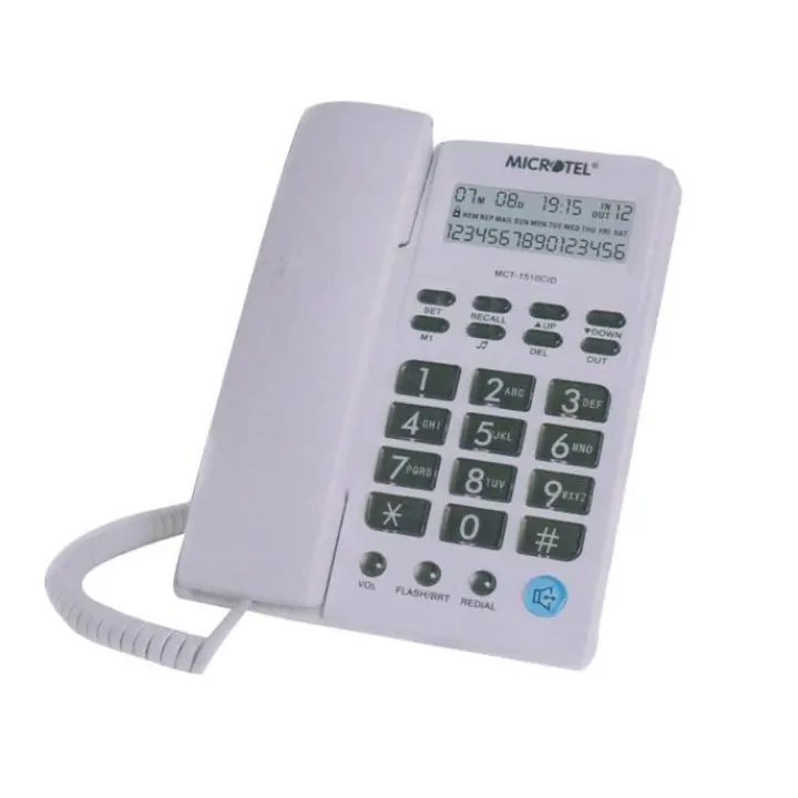 Microtel MCT-1510CID Caller ID Corded Telephone Set - White | Daraz.com.np
