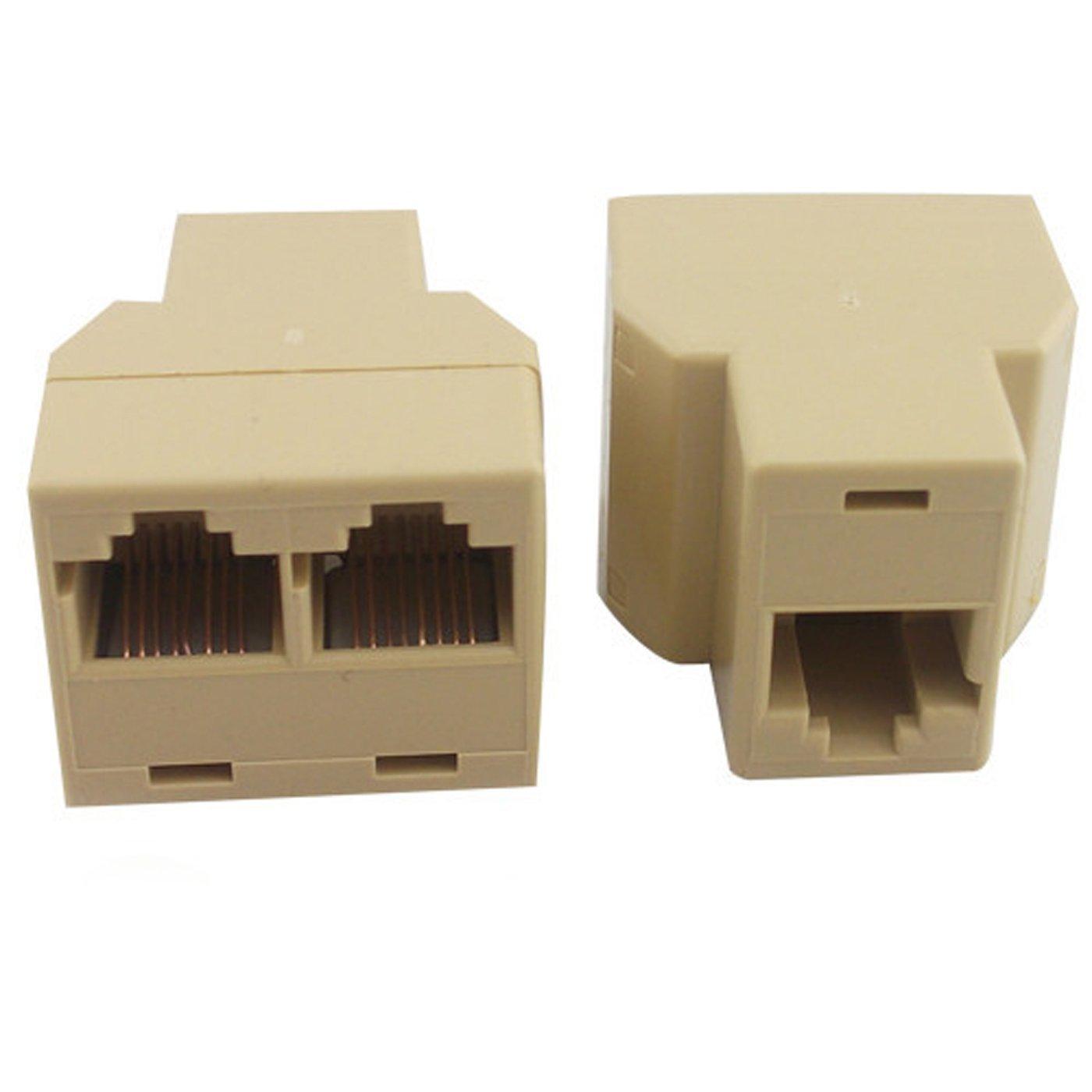 RJ45 CAT 5 CAT 6 LAN Network Ethernet Female to 2 x Female Plug ...