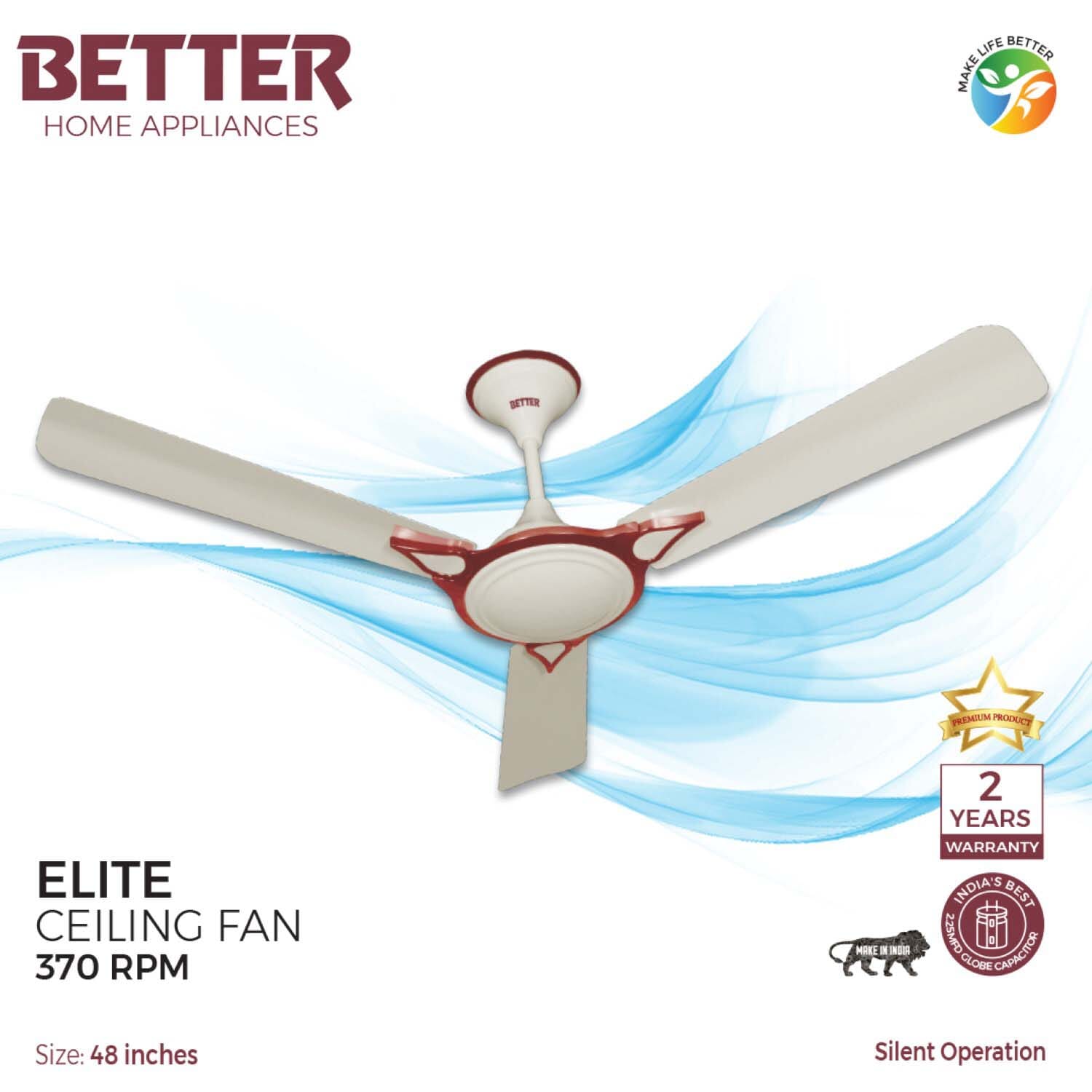 Better Elite Ceiling Fan | High Speed 370 RPM | 2 Year Warranty | Daraz ...