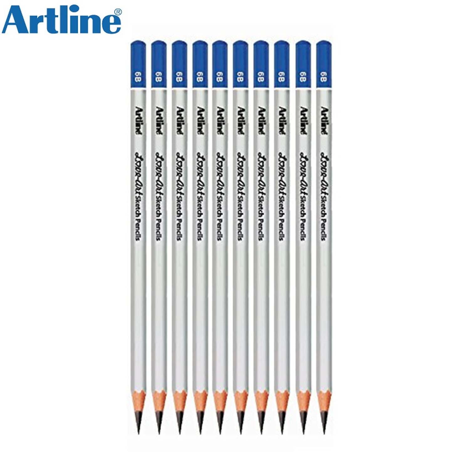 Artline Drawing/Sketching Pencils, Pack Of 10 Single Grade Pencils ...