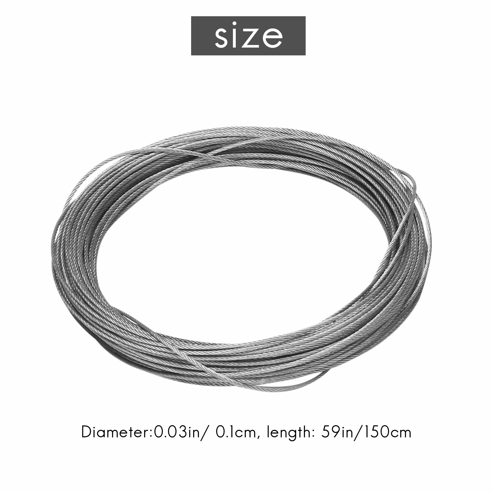 STAINLESS Steel Wire Rope Cable Rigging, Length:15m Diameter:1.0mm ...