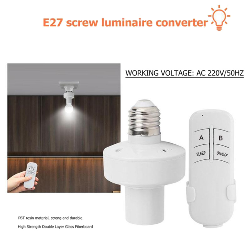 E27 Wireless Remote Control Light Lamp Holder ON/Off Switch Light Lamp ...