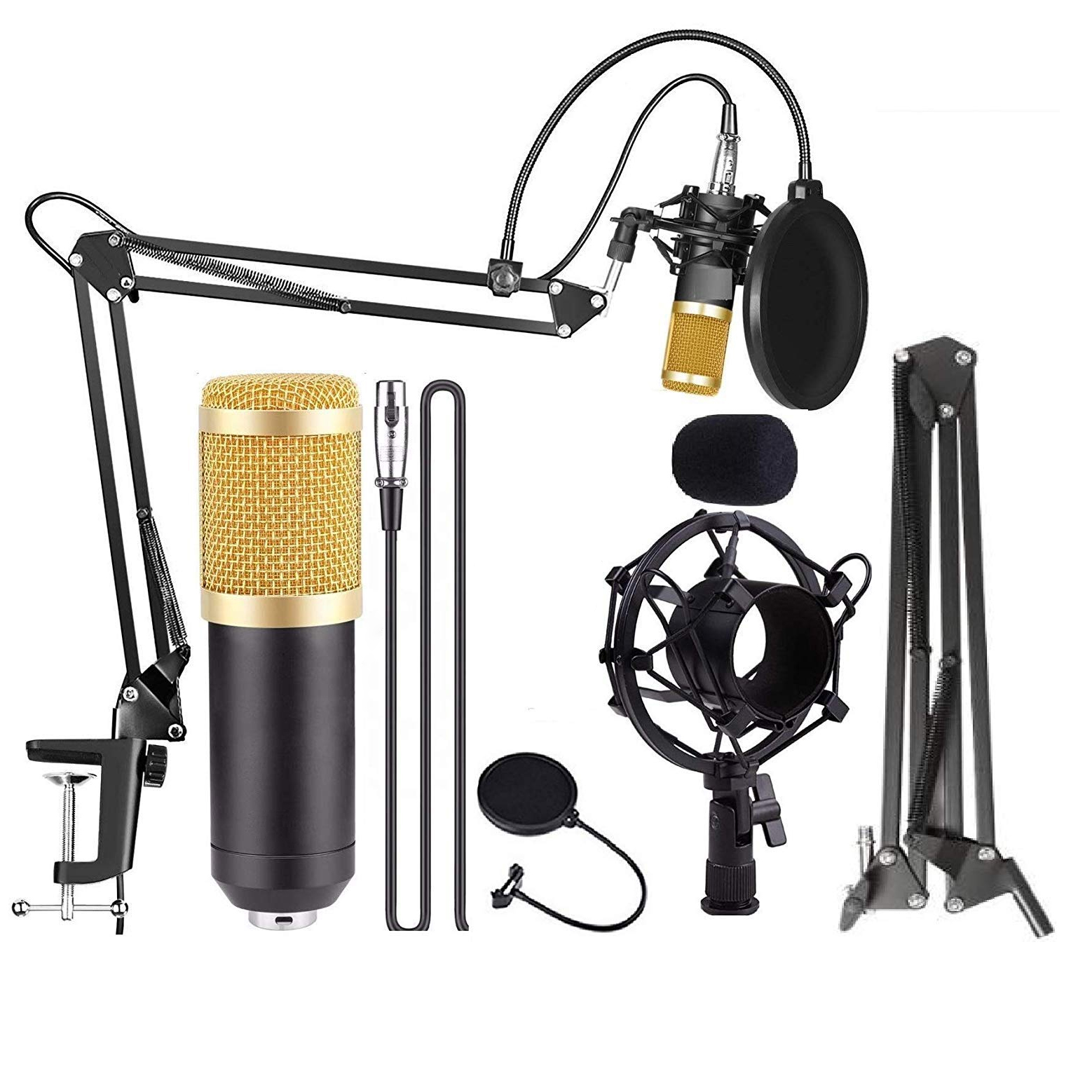 Bm 800 Pro (Bm-800) Yonishu Condenser Microphone Mic Studio Sound Recording With Arm Stand Pop ...