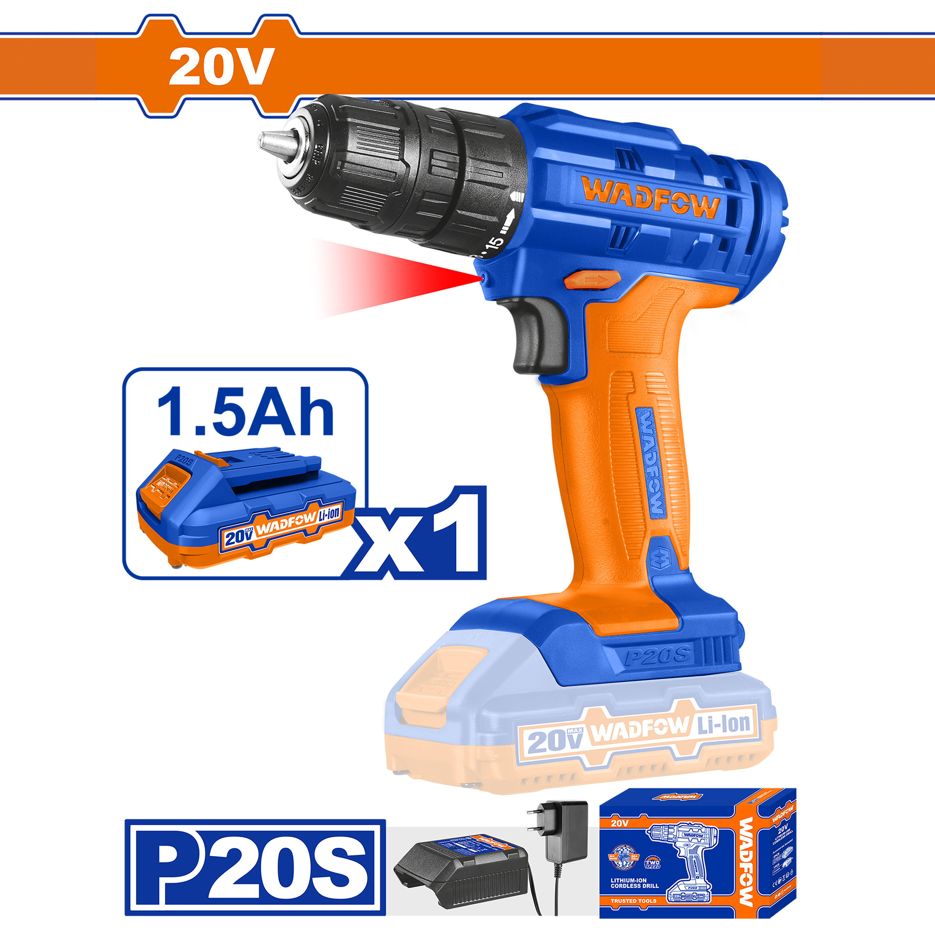 Wadfow Band 20V Lithium-ion Cordless Drill | Daraz.com.np