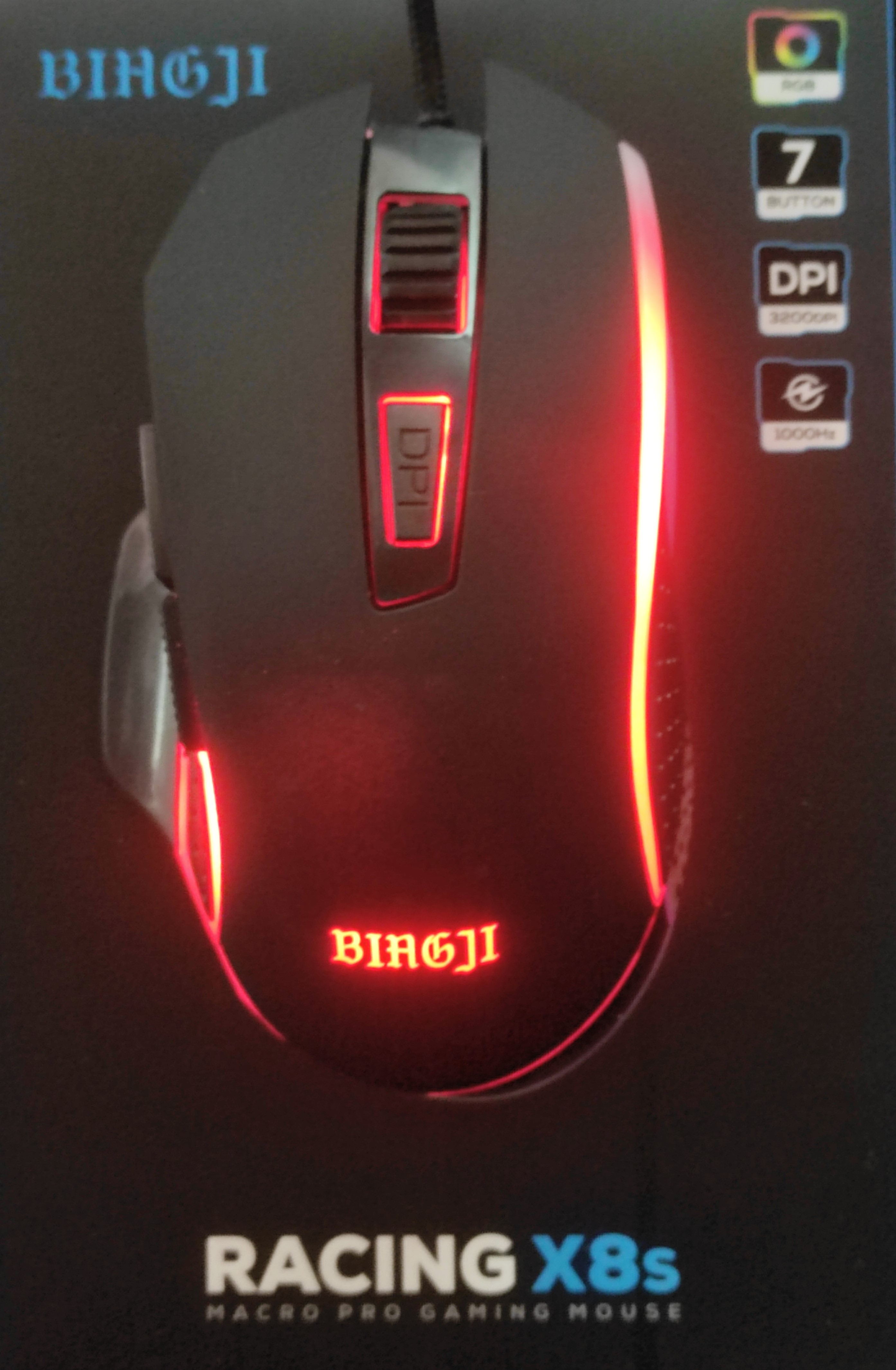 Biagji Racing X8S RGB Gaming Mouse - 7 Buttons, 3200 Dpi | Daraz.com.np