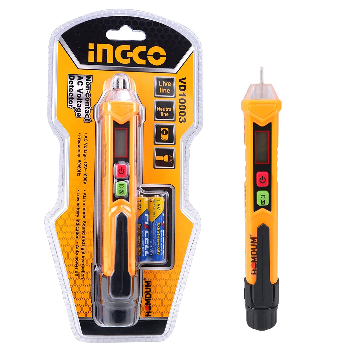 Ingco Non Contact AC Voltage Power Detector 12-1000V Electric Current ...
