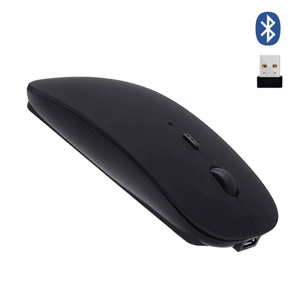 Wireless Rechargeable Mouse Dual Mode Slim Portable Mouse With LED ...