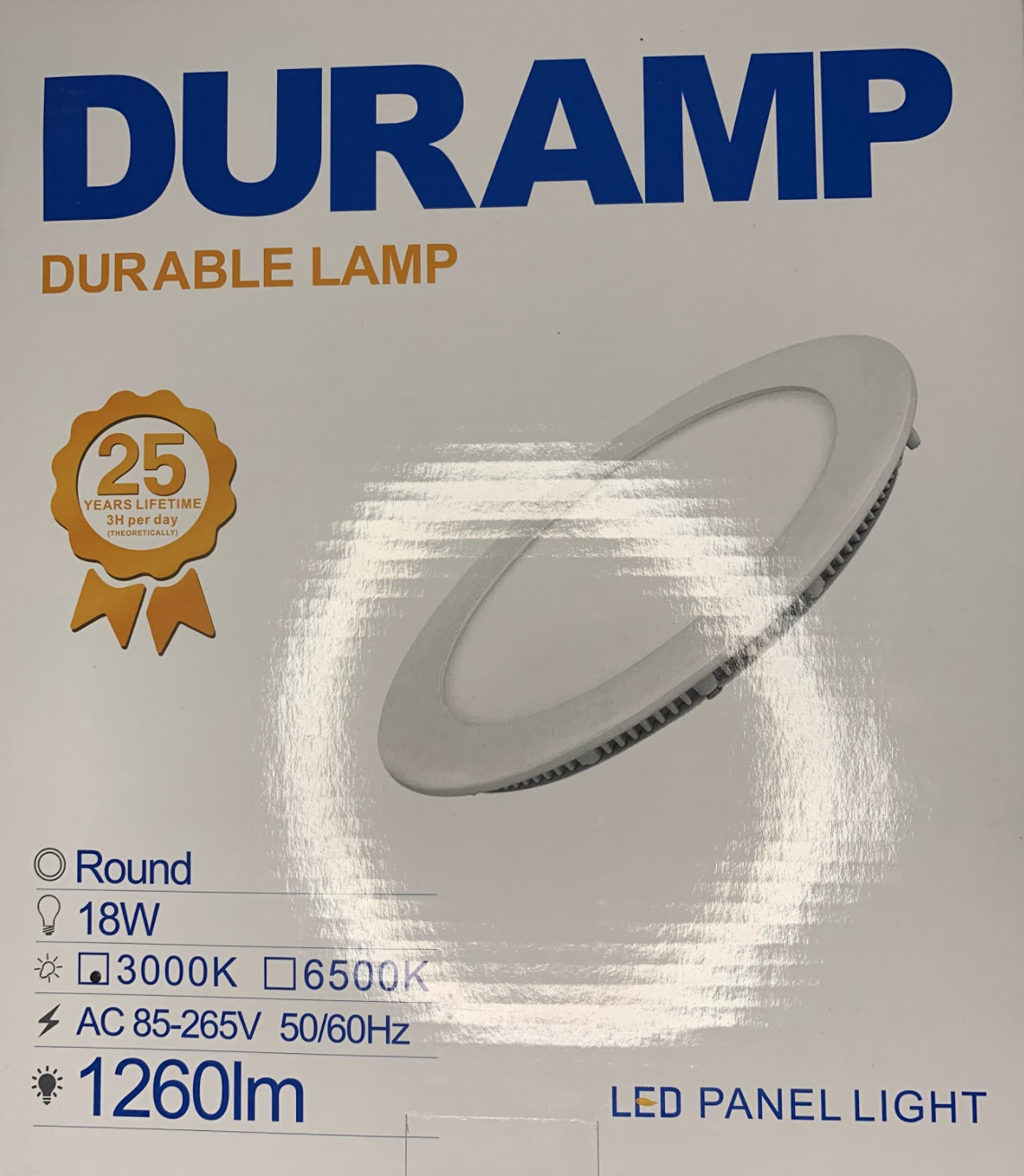Duramp LED Panel Light - 18w - Conceal Panel - White/ Warm - Round