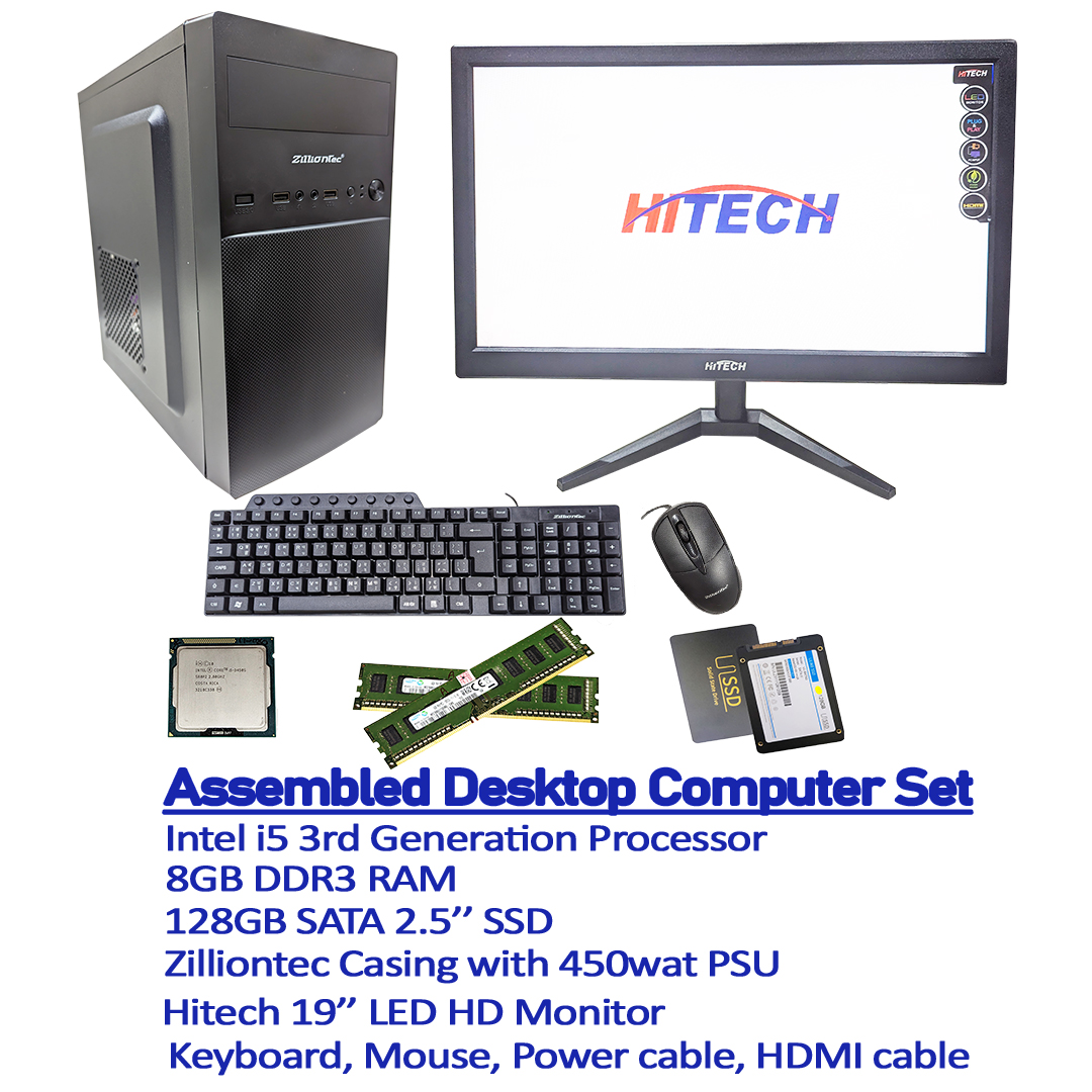 Desktop Computer Set I5 3rd Generation 8gb Ram 128gb Ssd Np